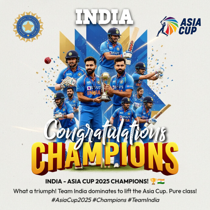 asia cup winner india Template | PosterMyWall
