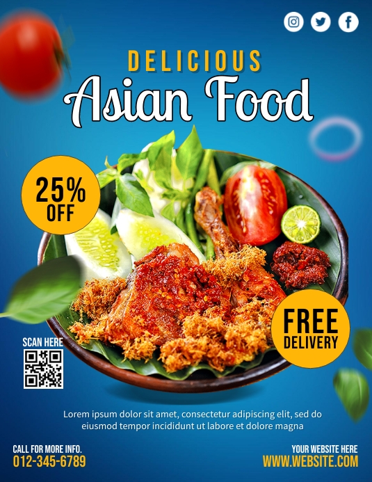 Asian Food Ads Template | PosterMyWall
