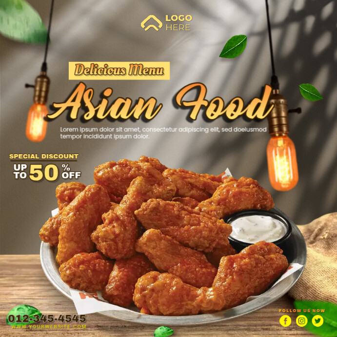 Asian Food Menu Ads Template | PosterMyWall
