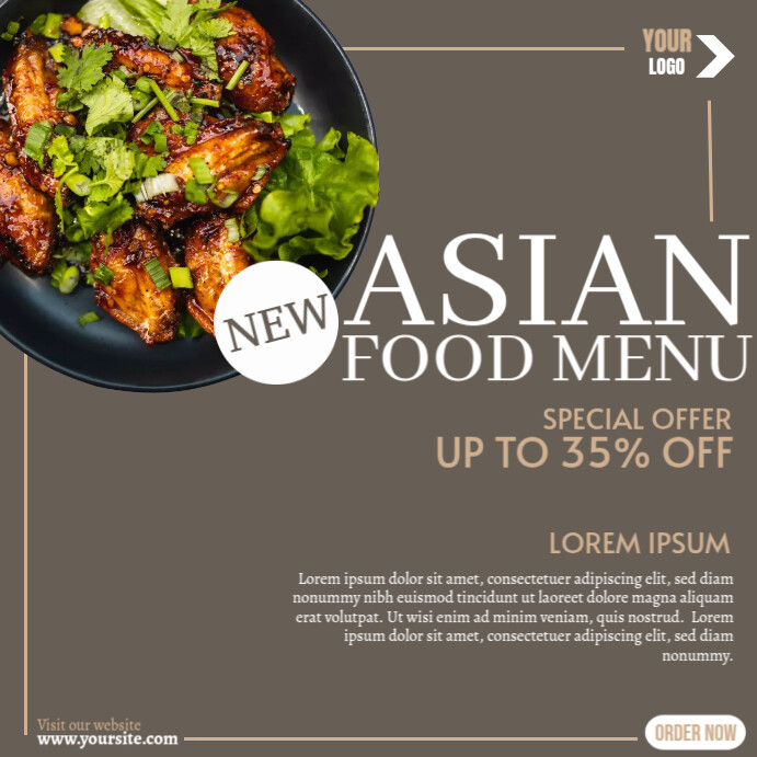 Plantilla de Asian Food Menu | PosterMyWall