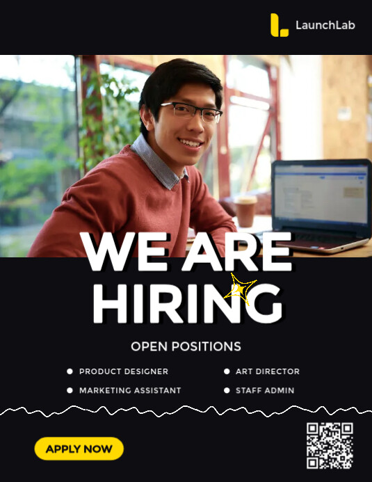 Asian Man Hiring Post Template | PosterMyWall