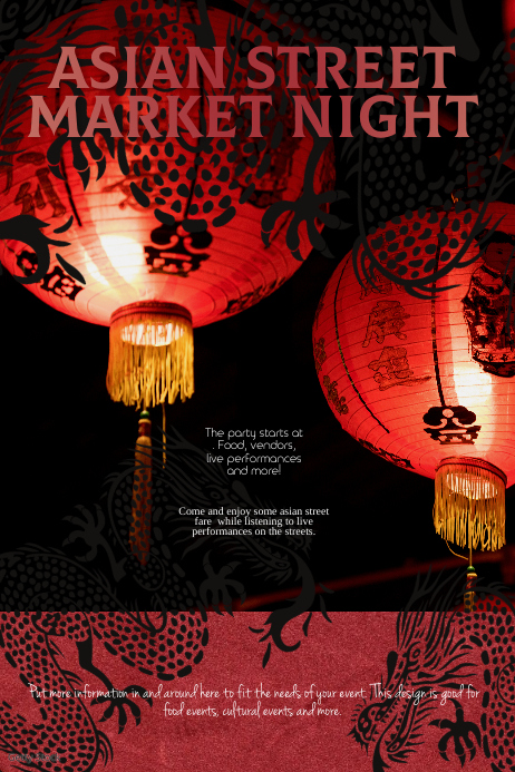 Asian Night or Festival Flyer Poster Template | PosterMyWall
