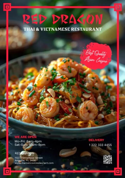 Asian Restaurant Ad Flyer Template | PosterMyWall