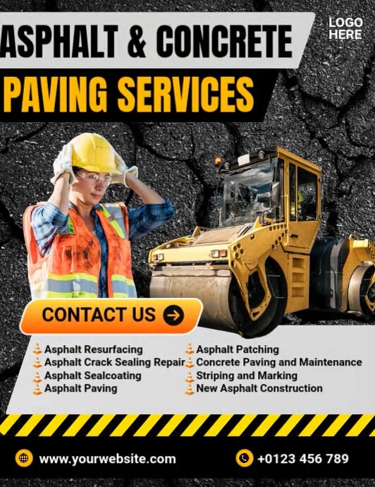 Copy of Asphalt & Concrete Paving Services Ads | PosterMyWall