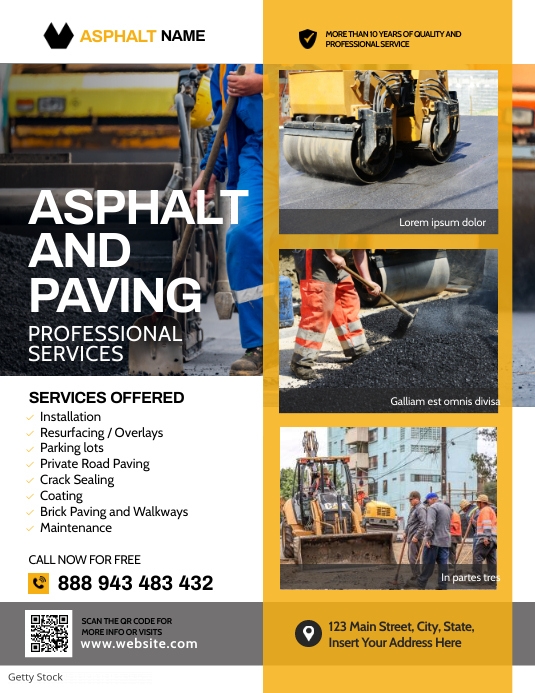 asphalt and paving professional services smal Template | PosterMyWall
