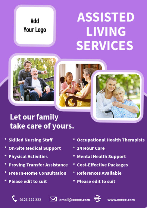Assisted Living Care Agency Home Care Lilac T Template | PosterMyWall