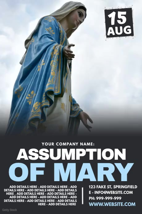 Assumption Of Mary Poster Template | PosterMyWall