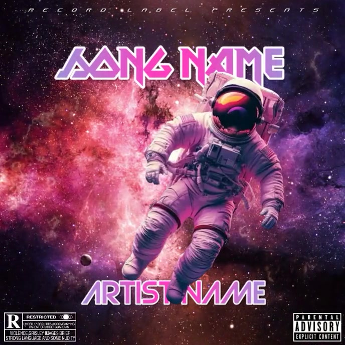 SPACE ALBUM MIXTAPE SONG COVER TEMPLATE (1) | PosterMyWall