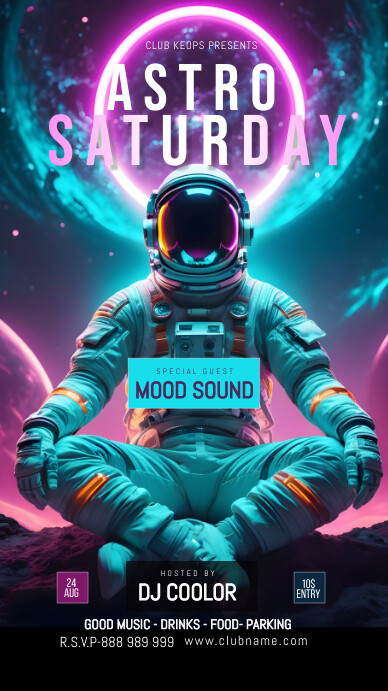 Copy of Astro Party Night Instagram Ad | PosterMyWall