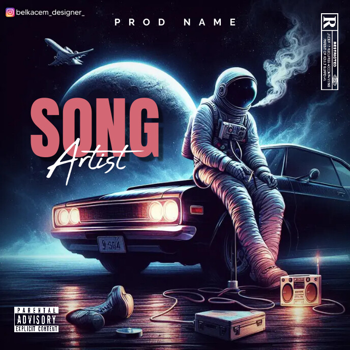 Copy of astronaut and car cover art template | PosterMyWall