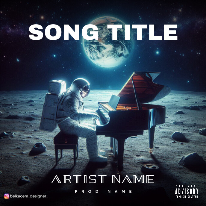 Astronaut Pianist Album Cover Template | PosterMyWall
