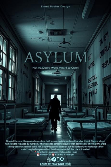 Modèle Asylum of Echoes – Forgotten Sanity Horror Poster | PosterMyWall