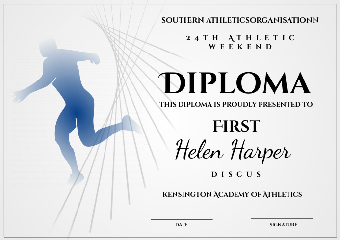Copy of athletic diploma discus | PosterMyWall
