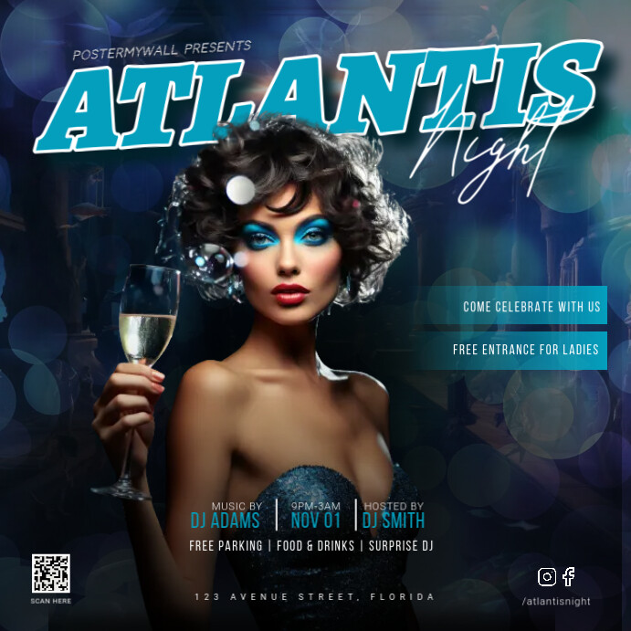 Plantilla de Atlantis party ad template for instagram | PosterMyWall