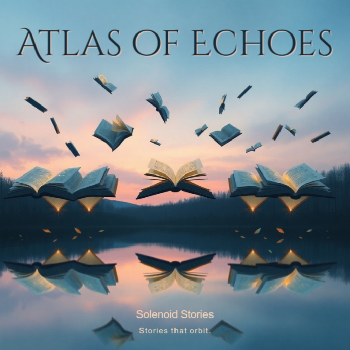 Plantilla de Atlas of Echoes — Surreal Album Cover (Floating Books ...