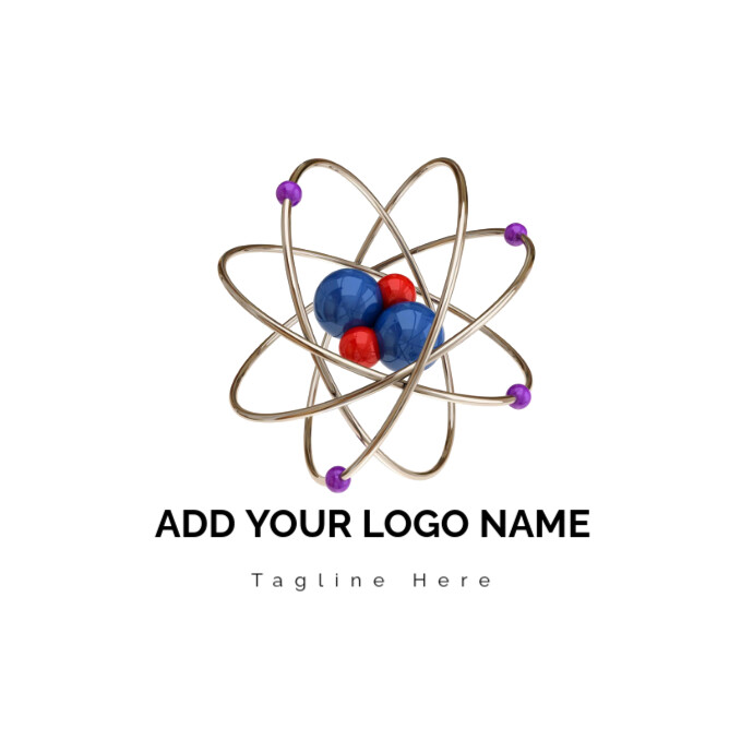 Atomic Nucleus Proton Electron Chemistry Logo Template | PosterMyWall