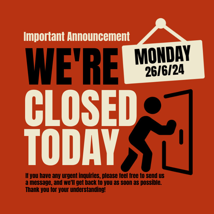 Attention Closed Shop Templat | PosterMyWall
