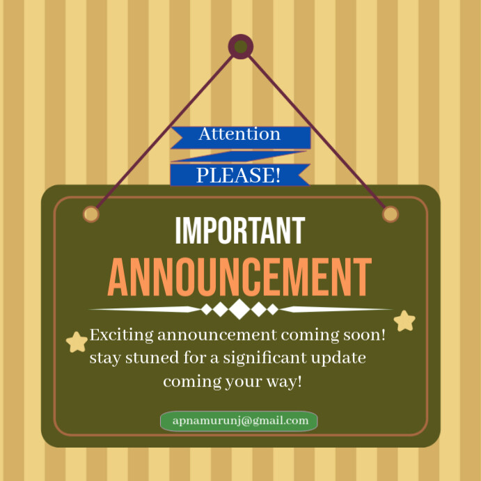 Attention important announcement coming soon template | PosterMyWall