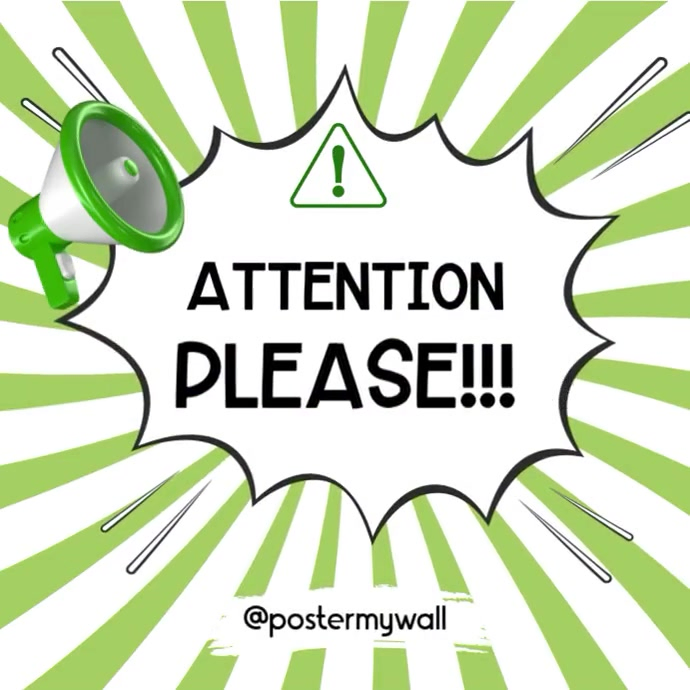 Attention Please Template | PosterMyWall