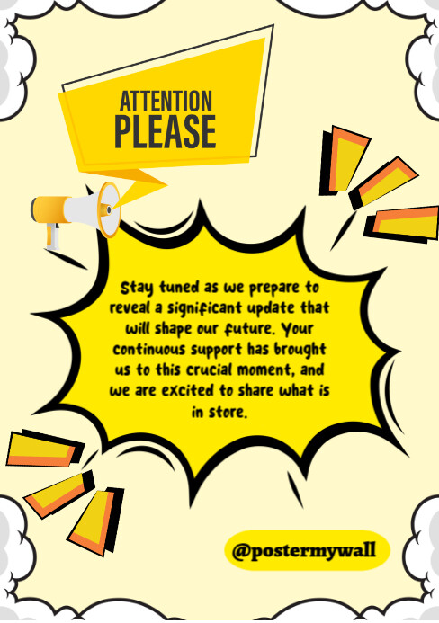 attention please Templat | PosterMyWall
