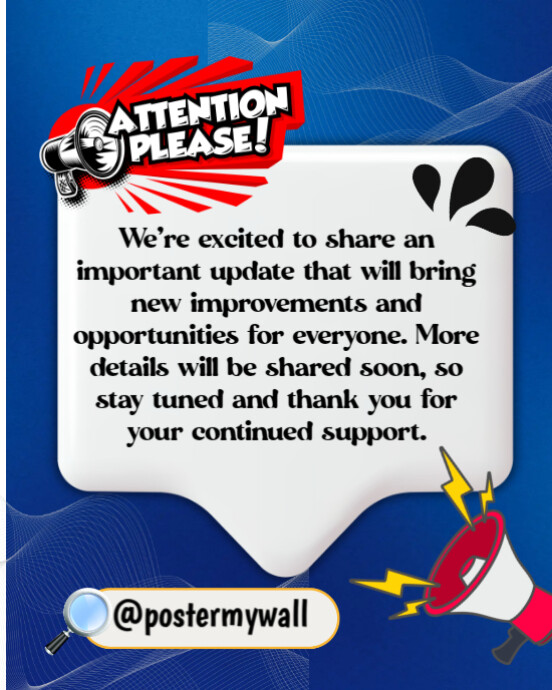 Attention Please Template | PosterMyWall