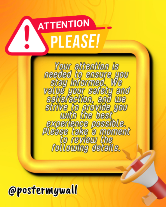 Attention Please Template | PosterMyWall