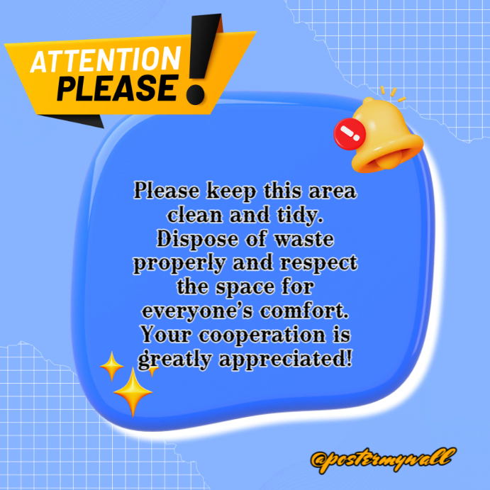Attention Please Template | PosterMyWall