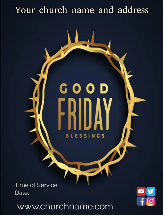 Attractive Beautiful Good Friday Flyer Template | PosterMyWall
