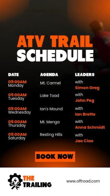 ATV Trail Schedule Template | PosterMyWall