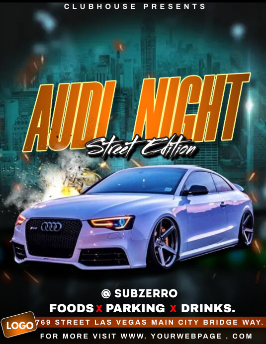 audi night, audi cars night Template | PosterMyWall