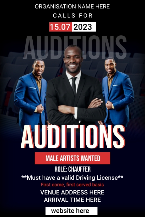 Auditions Poster Template | PosterMyWall