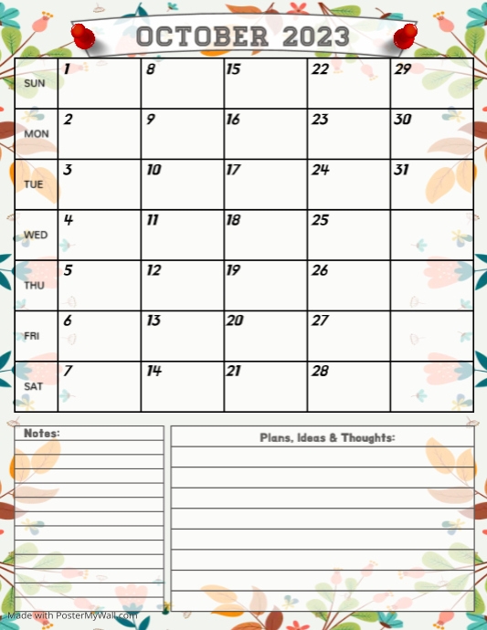 August 2023 Planner Calendar Template | PosterMyWall