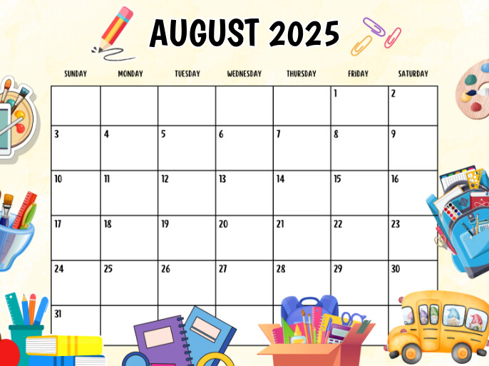 August 2025 Template | PosterMyWall