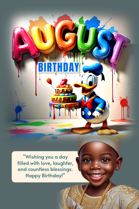August birthday templaat | PosterMyWall