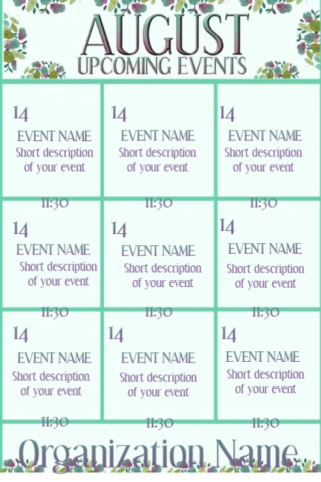 August Calendar Templat | PosterMyWall