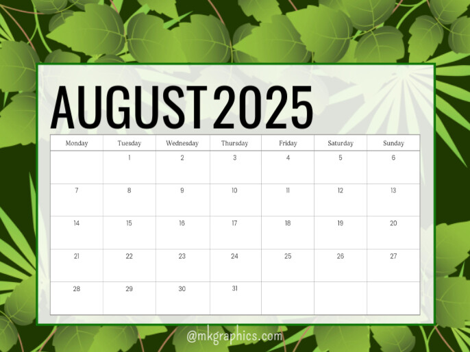 August Template | PosterMyWall