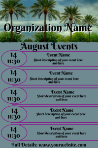 August Upcoming Events Calendar Template | PosterMyWall