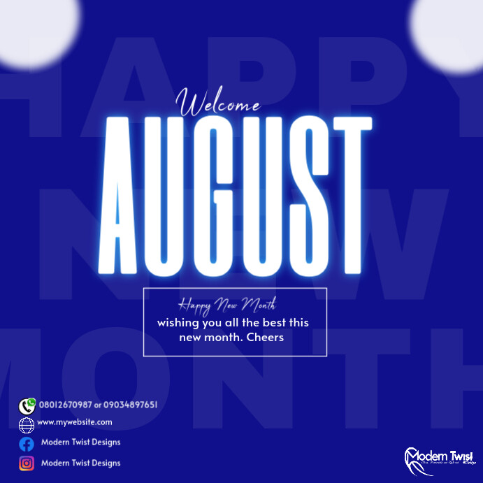 AUGUST NEW MONTH DESIGN TEMPLATE | PosterMyWall