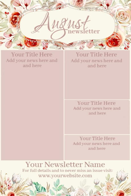 August Newsletter Artistic Template | PosterMyWall
