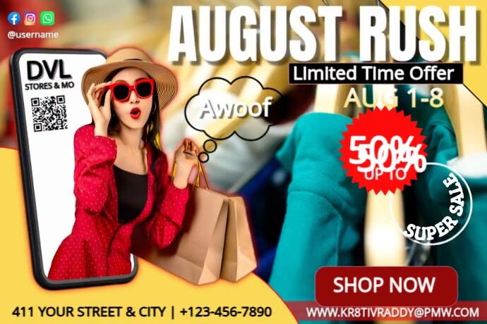 August Rush Super Sale Poster Template | PosterMyWall