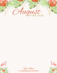 August To-Do List Template | PosterMyWall
