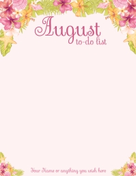 August To-Do List Template | PosterMyWall