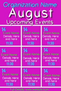 37,390+ August Event Calendar Customizable Design Templates | PosterMyWall