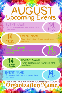 37,390+ August Event Calendar Customizable Design Templates | PosterMyWall