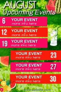 August Upcoming Events Poster Template | PosterMyWall