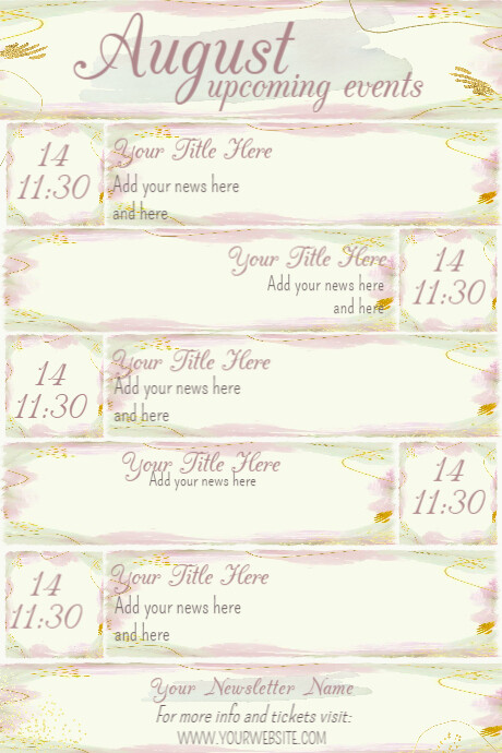 Copy of August Upcoming Events Template | PosterMyWall