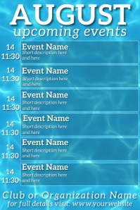 August Upcoming Event Calendar Template | PosterMyWall