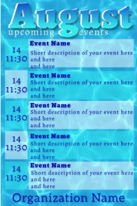 Summer Upcoming Events Calendar Template | PosterMyWall