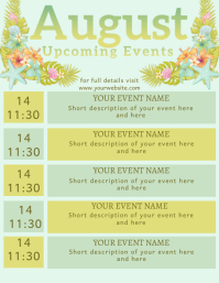 August Upcoming Event Calendar Template | PosterMyWall