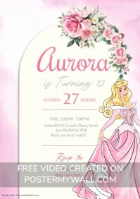 Aurora Princess Birthday Invitation Template | PosterMyWall